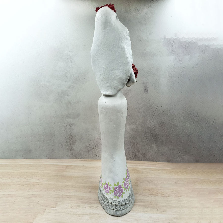 Catrina de barro con vestido de novia – Tikal | Artesanías Mexicanas