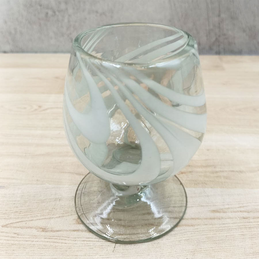 Cognac glass with pulled thread design made of blown glass – Tikal ...