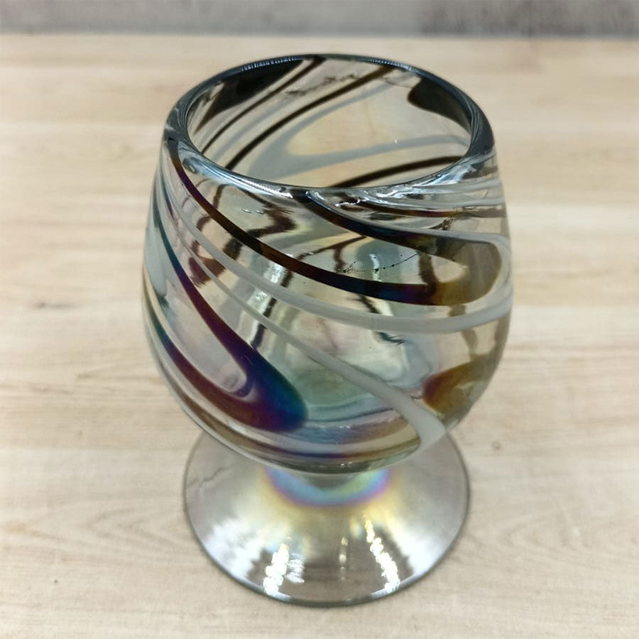 Cognac glass with pulled thread design made of blown glass – Tikal ...